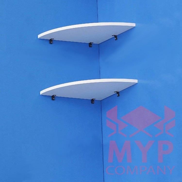 Set de 3 Repisa esquinera, redonda, blanca, 30cm x 30cm, myp company