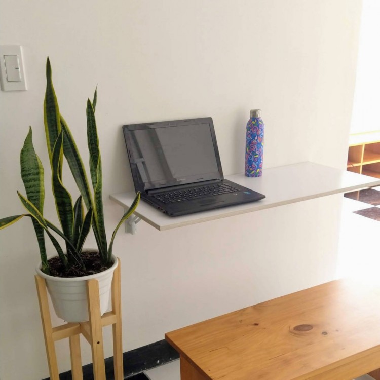 Mesa plegable pared - Mesa plegable auxiliar blanca para cocina 80cm x 36cm