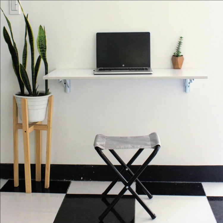 Mesa plegable pared - Mesa plegable auxiliar blanca para cocina 80cm x 36cm