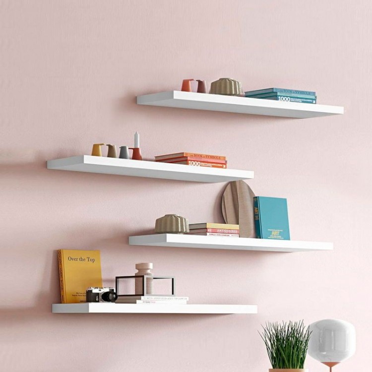 Set de 5 Repisas Flotantes en madera 10cm Fondo